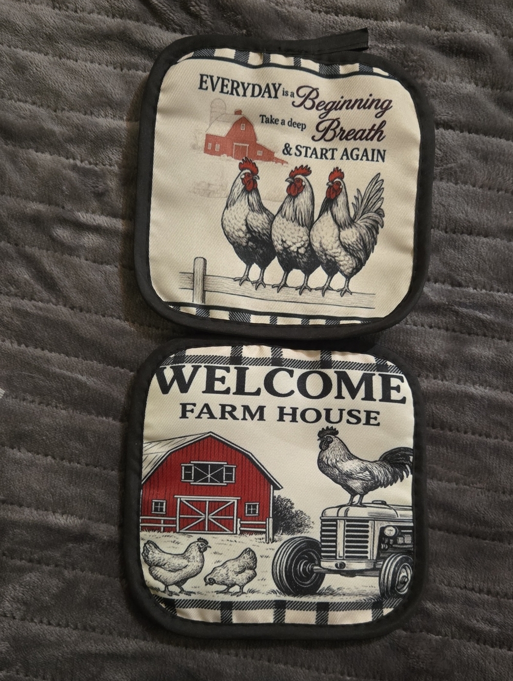 Kitchen | Farm Life Chicken Print Potholder Black White | Poshmark